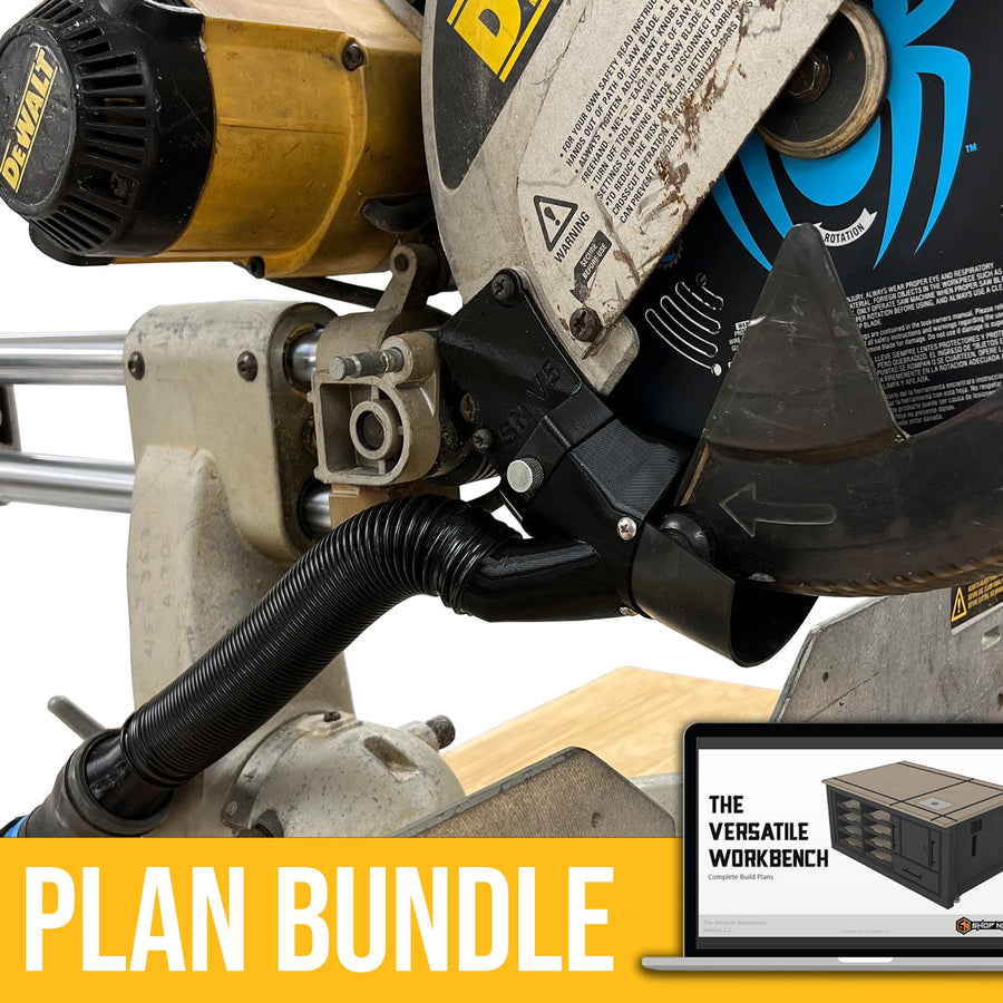 Dewalt DW708 Sliding Miter Saw Dust Collection Chute & Plans Bundle