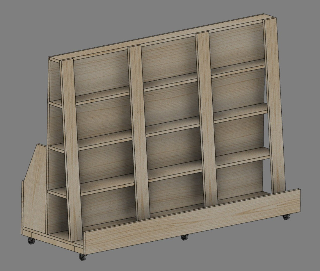 Compact Wood Storage Cart Plans - Digital Download