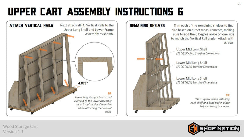 Compact Wood Storage Cart Plans - Digital Download
